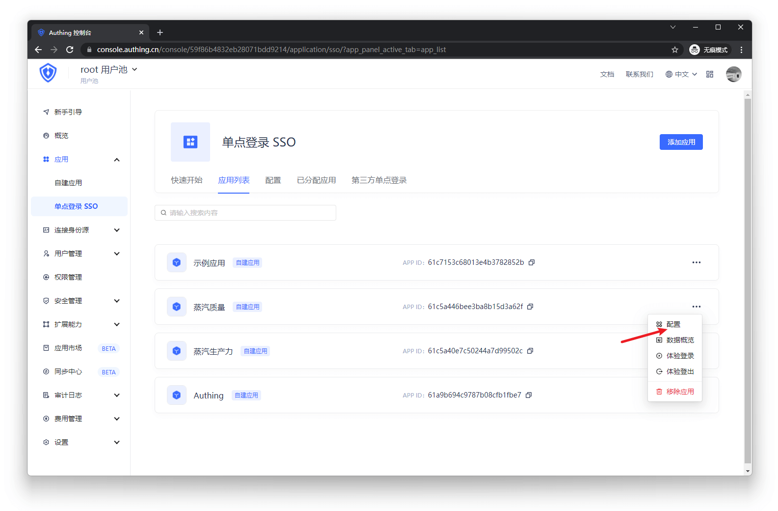 单点登录（sso） Authing 文档
