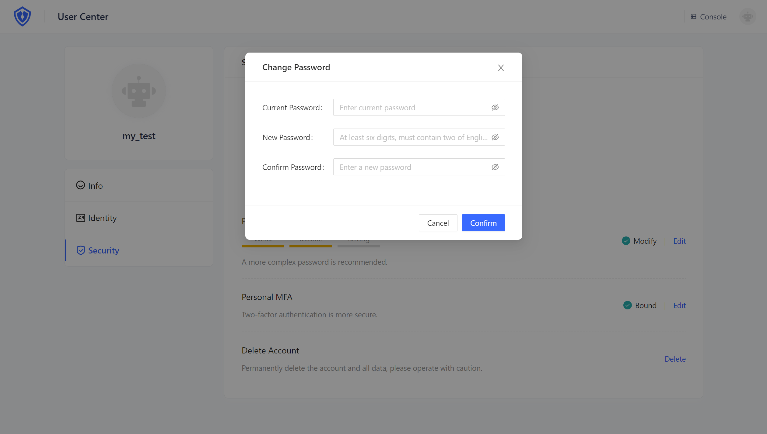 Manage User Accounts | Authing Docs