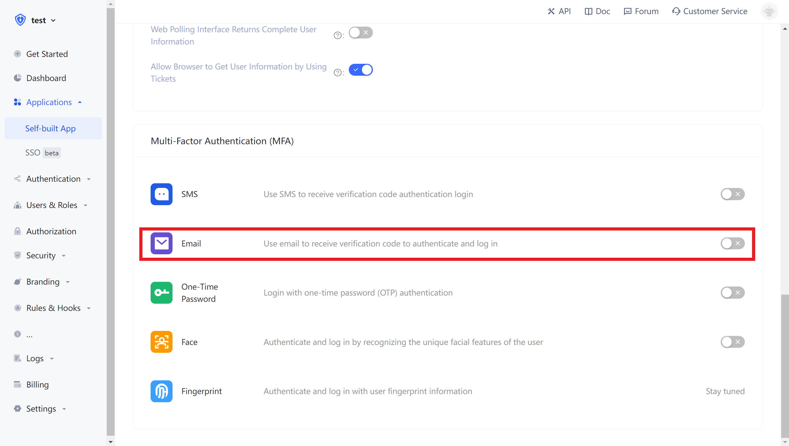 Configure Email Authentication (MFA) | Authing Docs