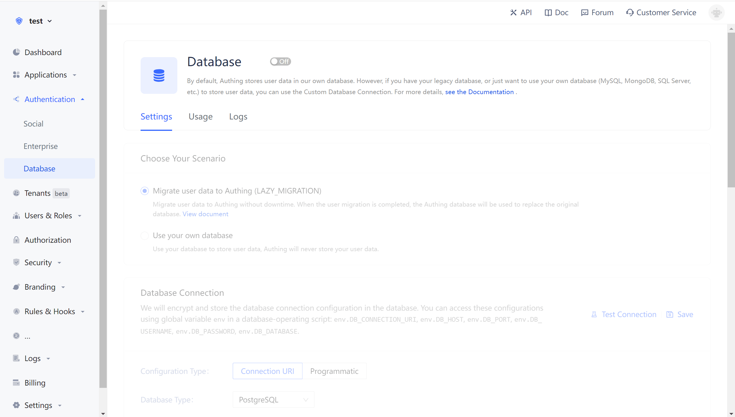 Authenticate Users With Custom Database Authing Docs 