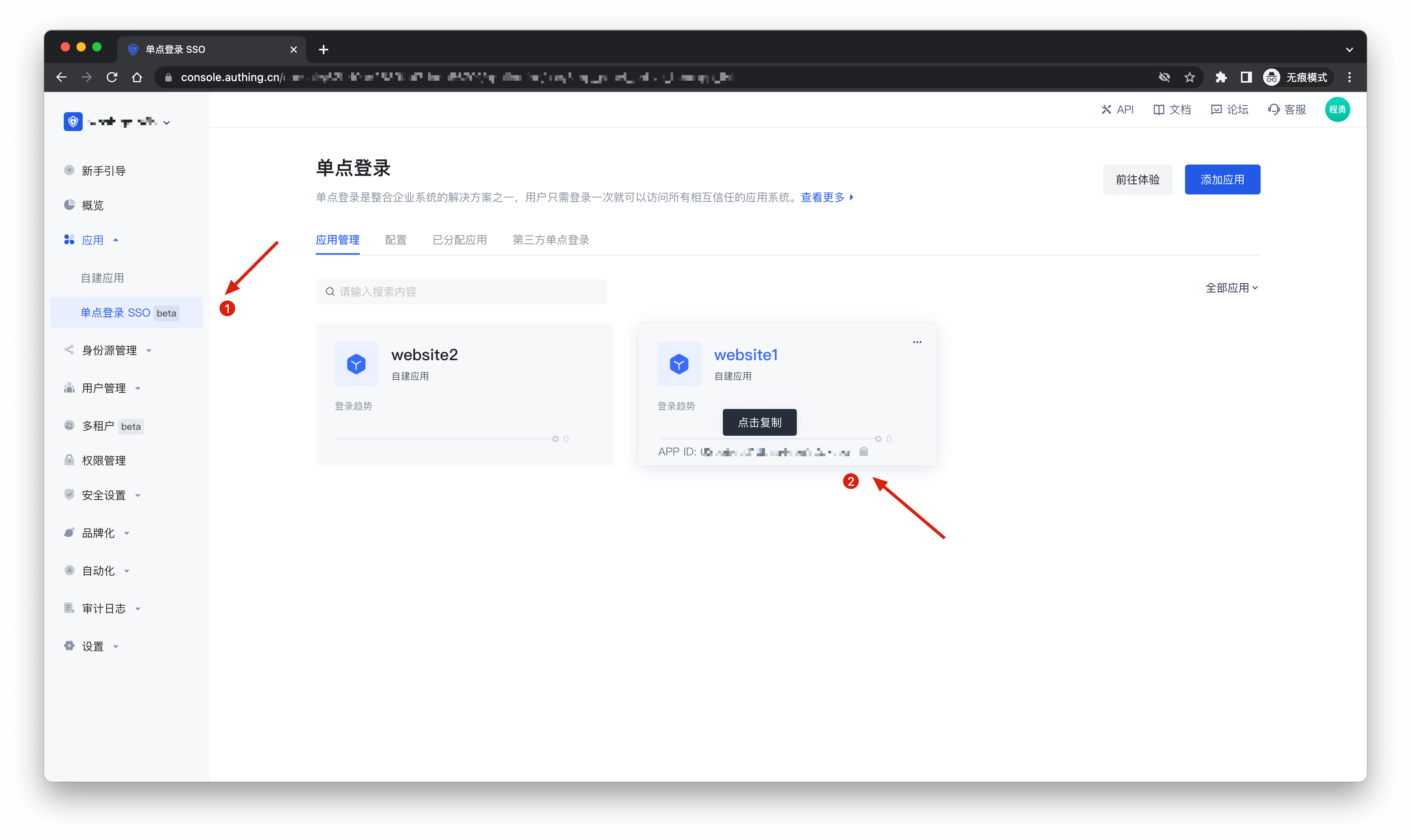 实现单点登录（SSO） | Authing 文档