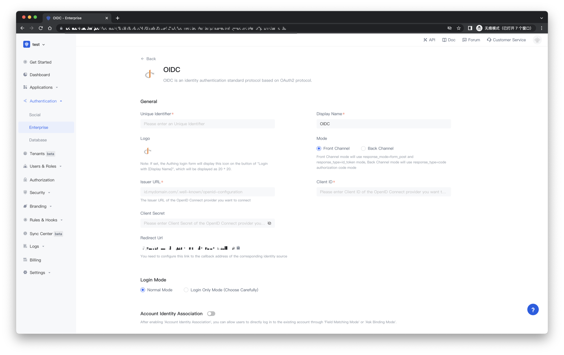 Oidc Enterprise Login Authing Docs 
