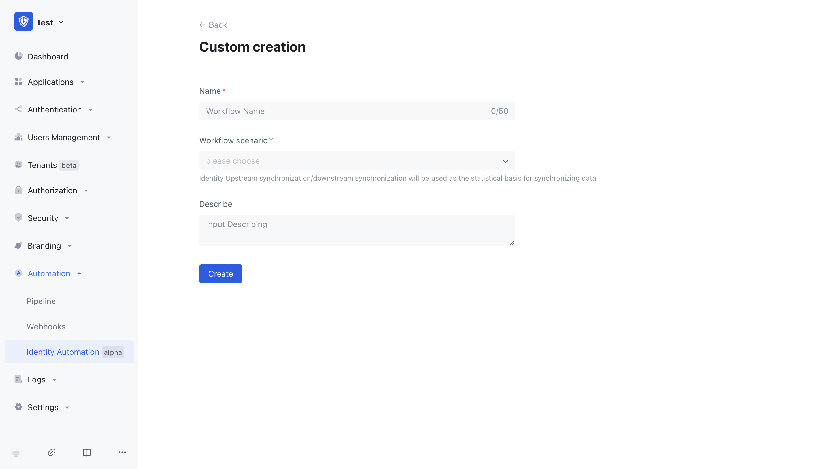 Create Workflow | Authing Docs